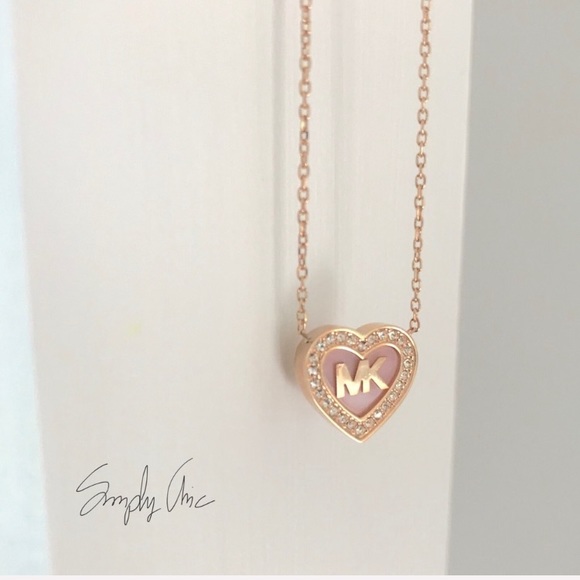 Michael Kors | Jewelry | Nwt Authentic Mk Rose Gold Tone Pave Heart ...